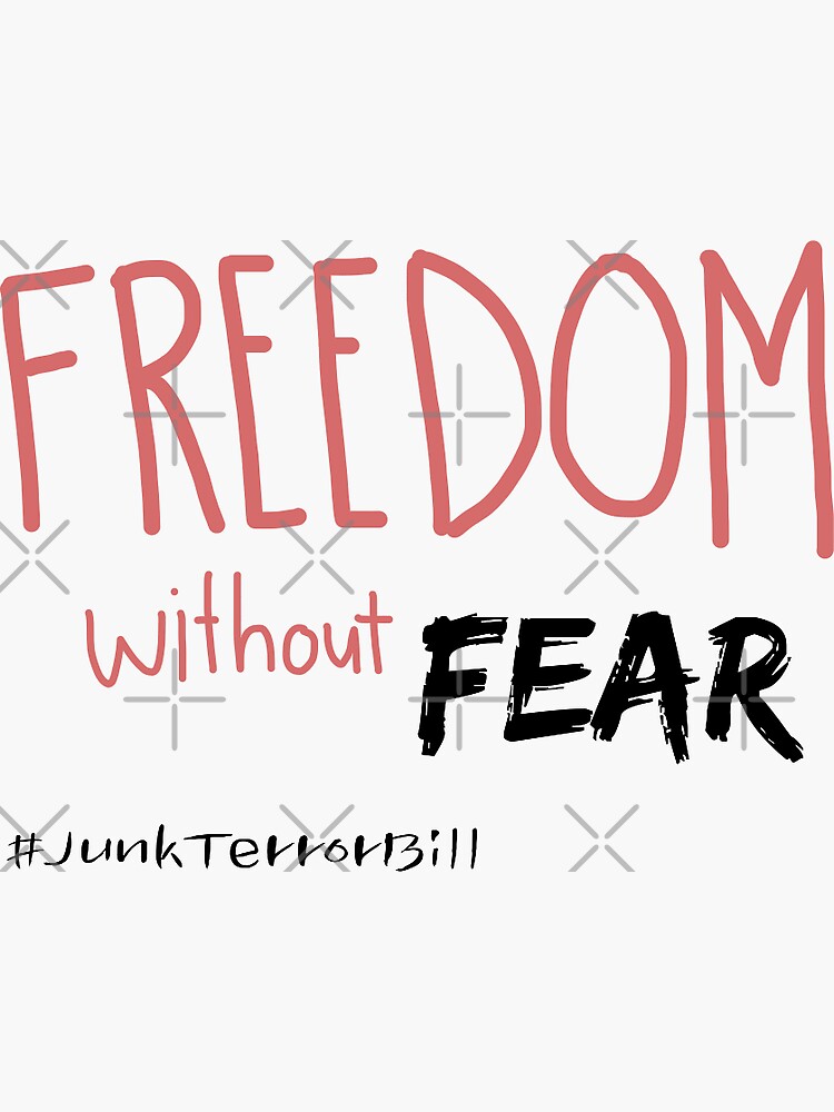 "Freedom without fear" Sticker by daniecakes | Redbubble