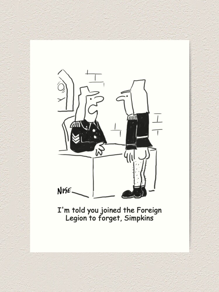 "Soldier in the French Foreign Legion Cartoon" Art Print for Sale by ...