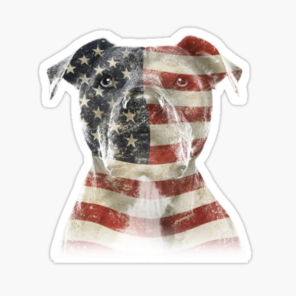 "Pitbull American Flag 4th Of July Gift" Sticker for Sale by QUANG ...