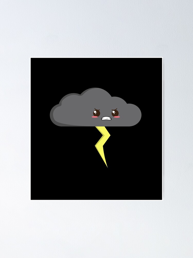 "Cute Kawaii Thunder Cloud" Poster for Sale by miller8888 | Redbubble