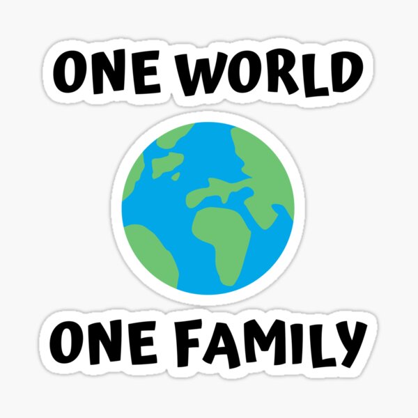 Sticker « One World One Family », par Sinsea | Redbubble