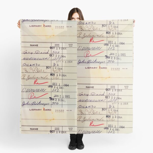 "Library Card 23322" Scarf for Sale by GasStationB | Redbubble