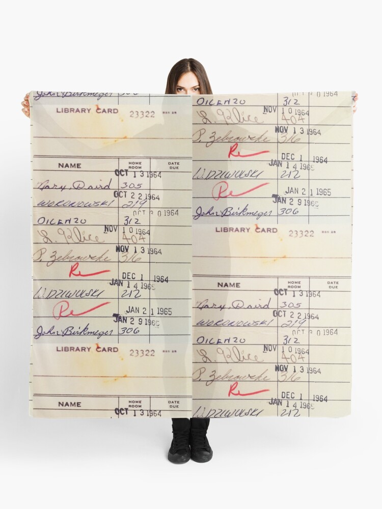 "Library Card 23322" Scarf for Sale by GasStationB | Redbubble