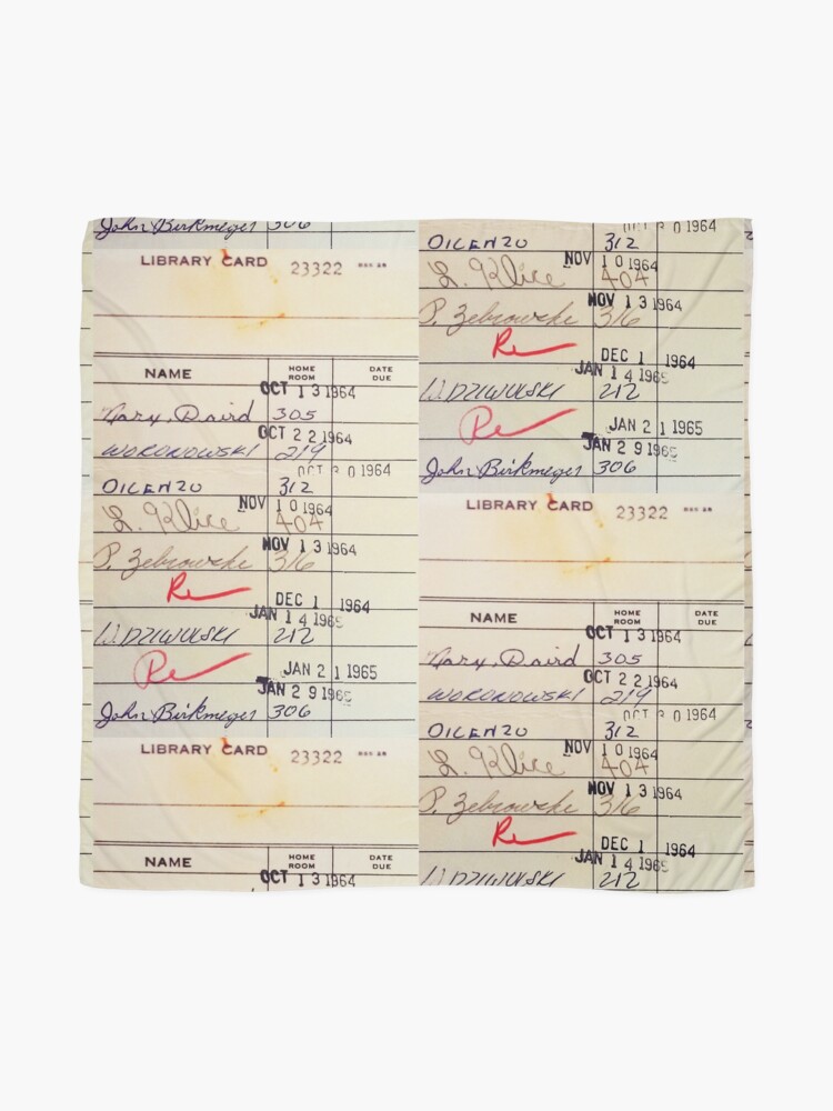 "Library Card 23322" Scarf for Sale by GasStationB | Redbubble