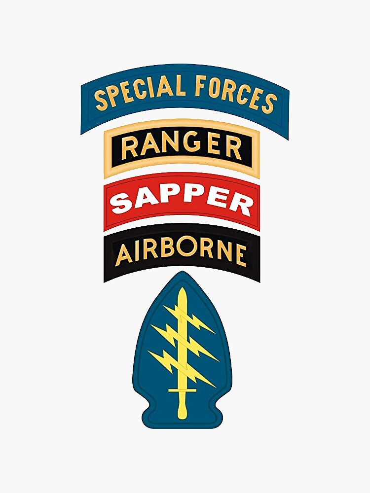 "Special Forces, Ranger, Sapper, Airborne patch" Sticker for Sale by ...