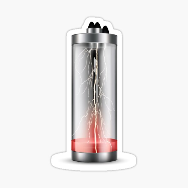 "Charged Battery" Sticker by saadbentaouet | Redbubble