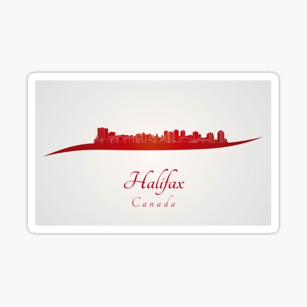 "Halifax skyline in red" Sticker for Sale by paulrommer | Redbubble