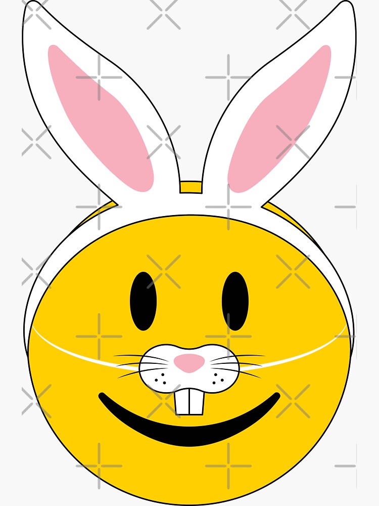 "Easter Bunny Emoji" Sticker for Sale by creativecurly | Redbubble