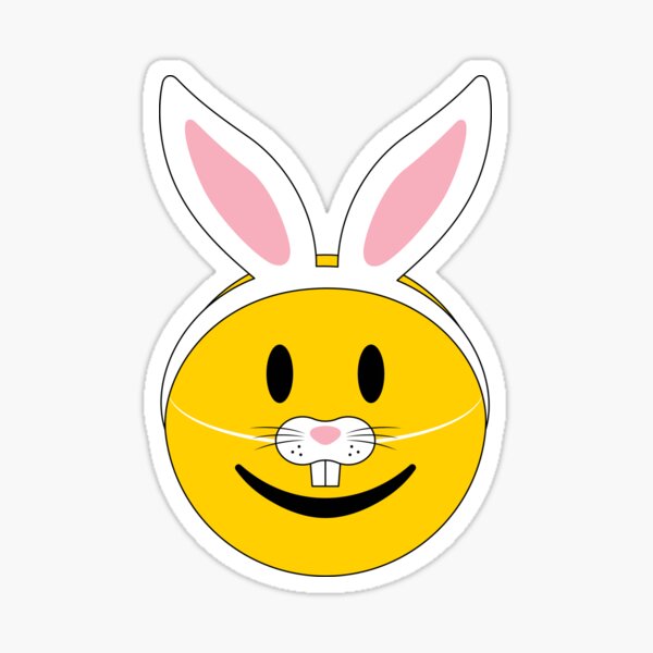 "Easter Bunny Emoji" Sticker for Sale by creativecurly | Redbubble