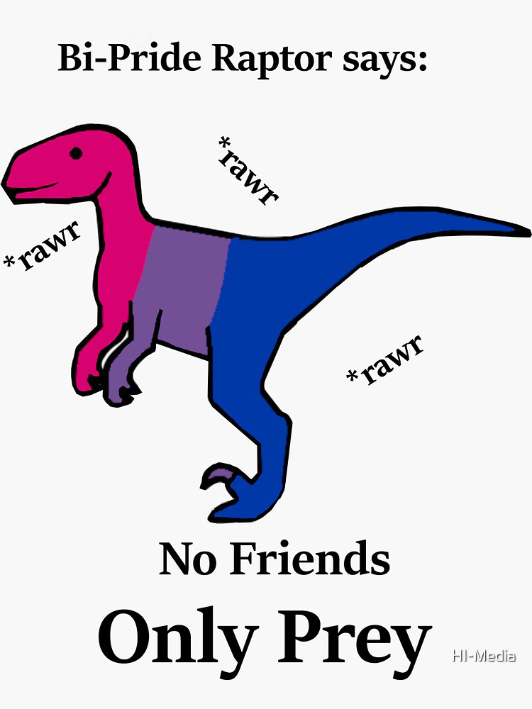 "BI Pride Raptor" Sticker for Sale by HI-Media | Redbubble