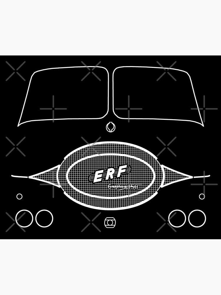 "ERF KV classic 1950s lorry white outline graphic" Poster for Sale by ...