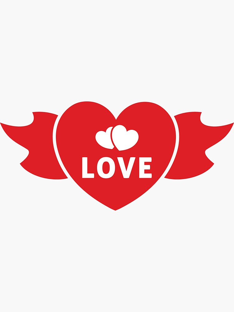 "Love Heart with Wings" Sticker for Sale by Sapnastudio | Redbubble
