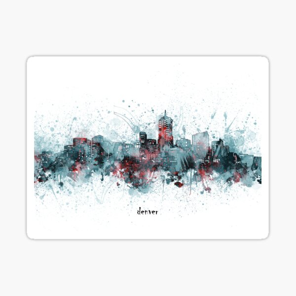 "denver skyline" Sticker for Sale by BekimART2 | Redbubble