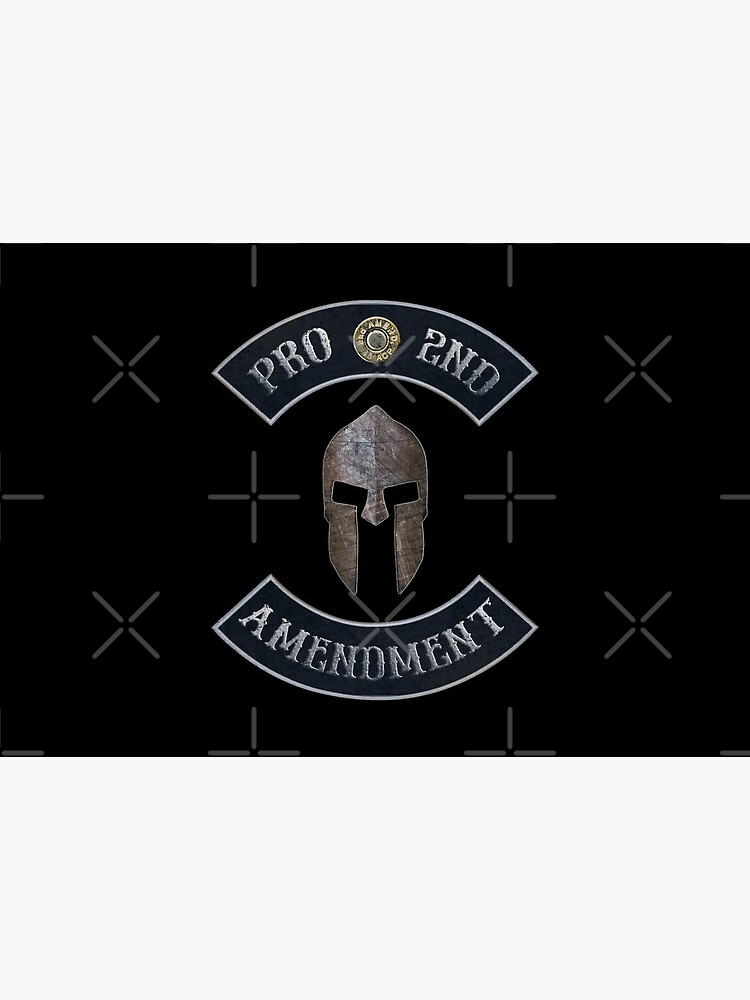 "Pro 2nd Amendment in Rockers with Spartan Helmet with Black Background ...
