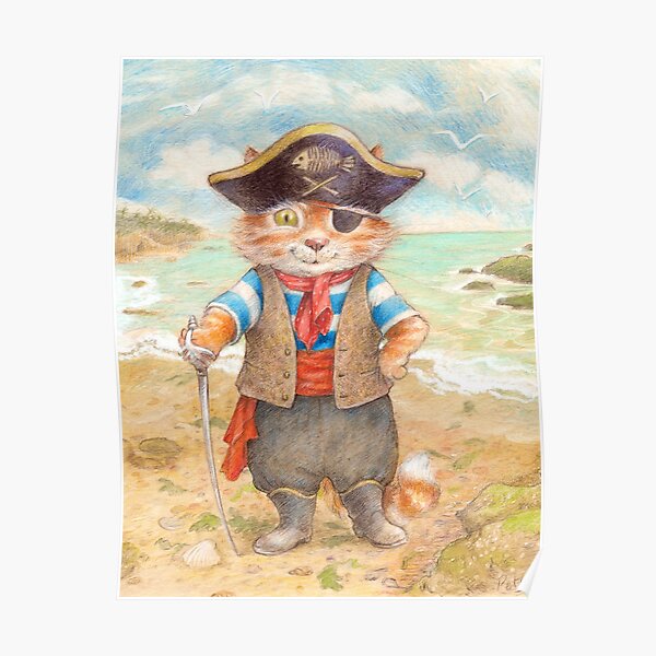 "Captain Cat, the pirate puss of the Caribbean!" Poster by mydododied ...