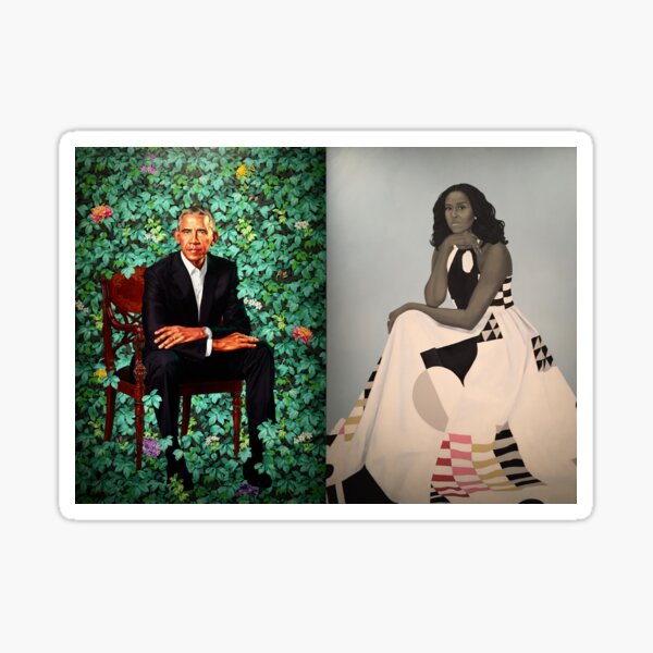 "Barack and Michelle Obama's portraits " Sticker for Sale by ...