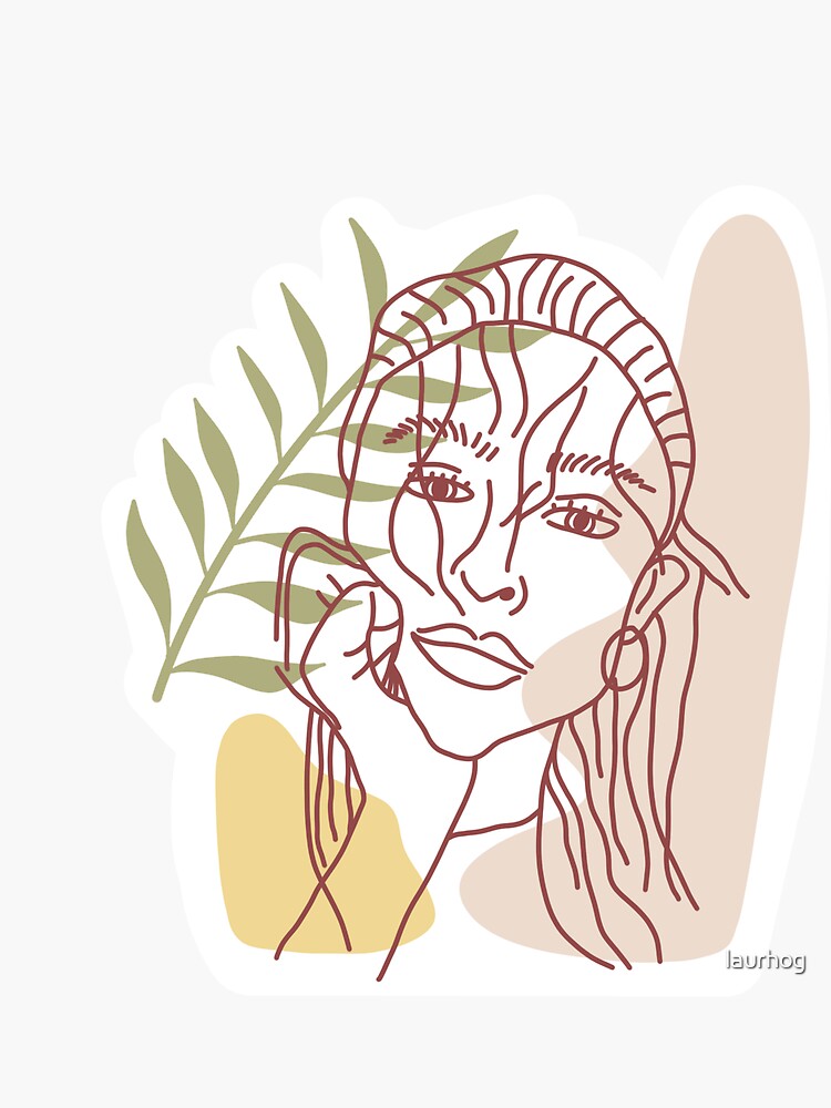 "Minimalist girl in red: girlfriend album" Sticker for Sale by laurhog ...