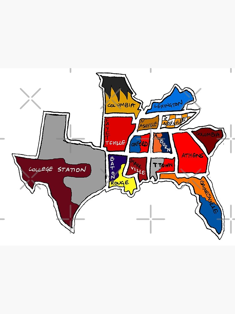 "SEC South Eastern Conference With Cities" Poster for Sale by ...