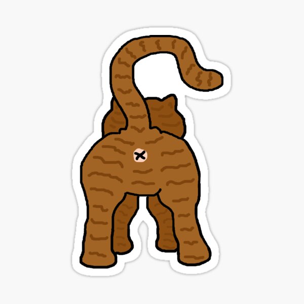 "Cat bum" Sticker by newbs | Redbubble