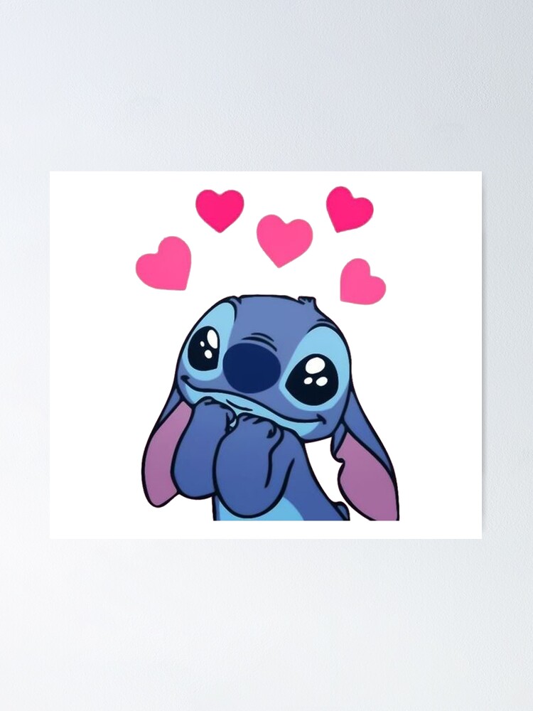 "stitch falling in love" Poster for Sale by xajohns88 | Redbubble