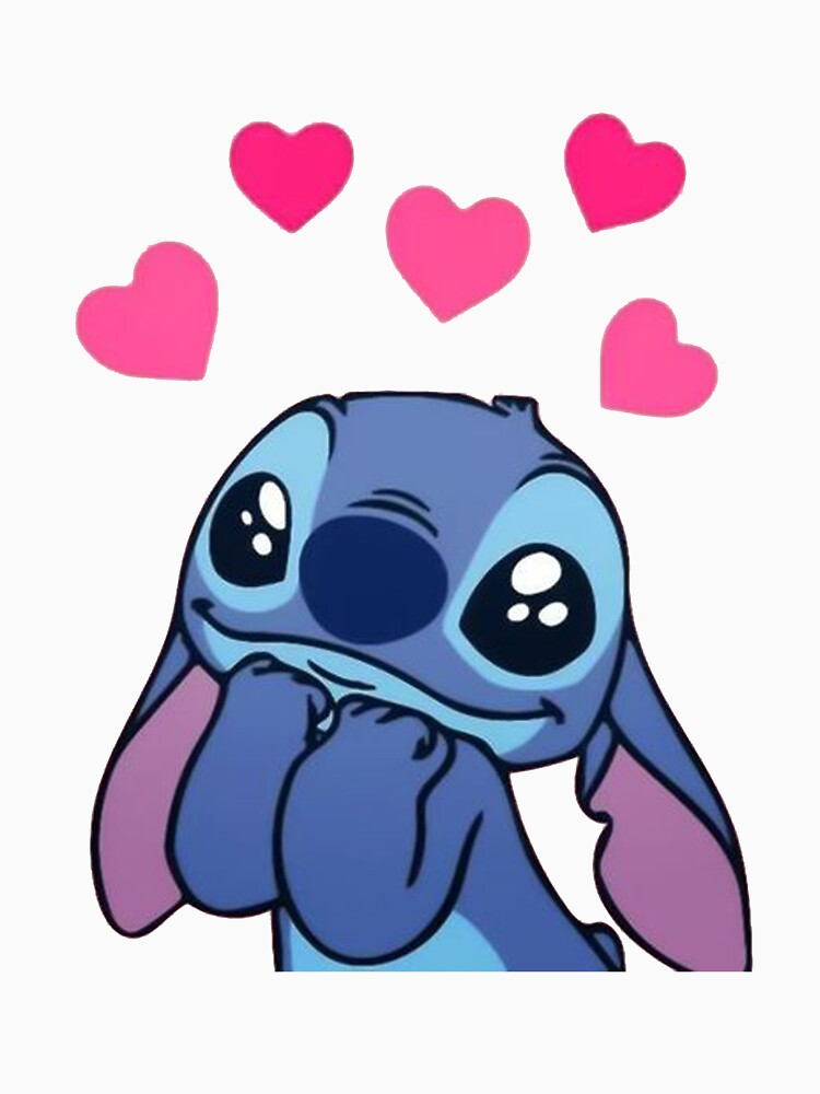 "stitch falling in love" T-shirt for Sale by xajohns88 | Redbubble ...