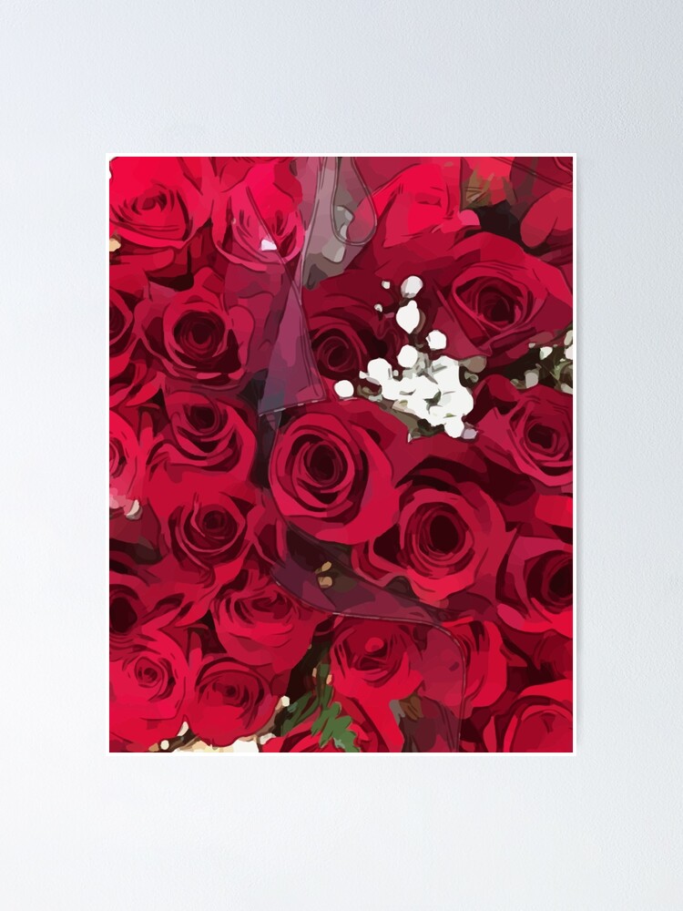 "aesthetic red roses floral design" Poster by gadgetworks1984 | Redbubble