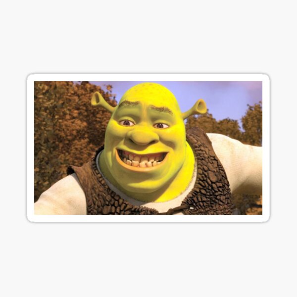 "Shrek 2 - Shrek Awkward Smiling" Sticker for Sale by volkaneeka ...
