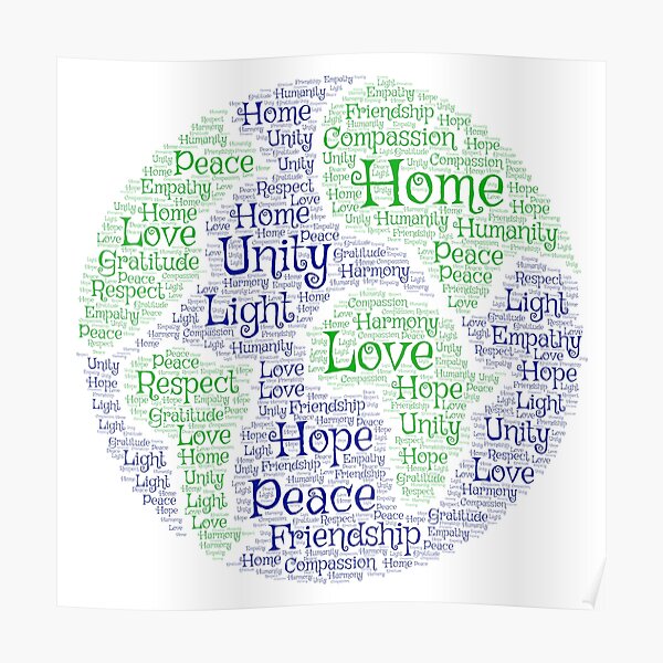 "World Peace | Type Art | Word Cloud Art - " Poster for Sale by ...