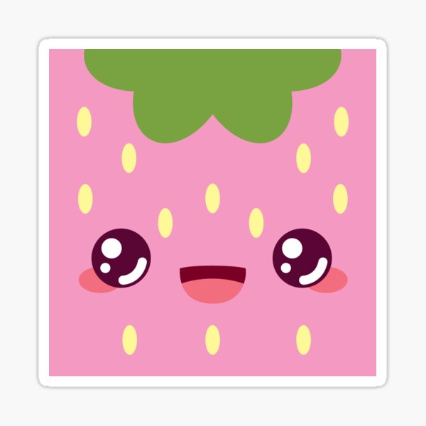 "Pink Strawberry" Sticker for Sale by pai-thagoras | Redbubble