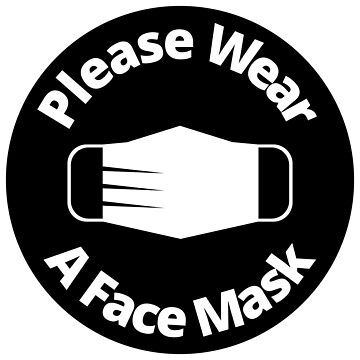 "Please Wear A Face mask - Rounded Sign, Black and White" Sticker for ...
