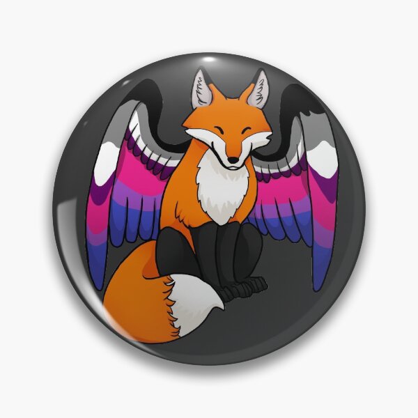 "Biromantic Asexual Pride Fox" Pin for Sale by Sparr0wlicious | Redbubble