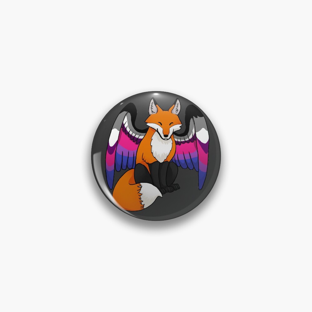 "Biromantic Asexual Pride Fox" Pin for Sale by Sparr0wlicious | Redbubble