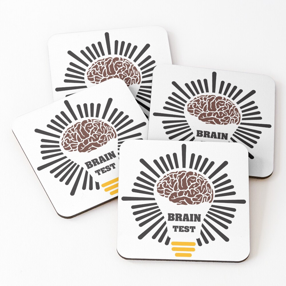 "BRAIN TEST" Coasters (Set of 4) for Sale by HasanShaker | Redbubble