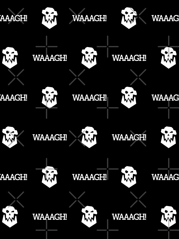 "WAAAGH! Slab Text with Skull (white)" T-shirt by TFeldDesign | Redbubble
