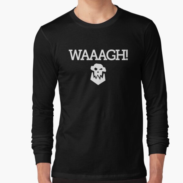 "WAAAGH! Slab Text with Skull (white)" T-shirt by TFeldDesign | Redbubble