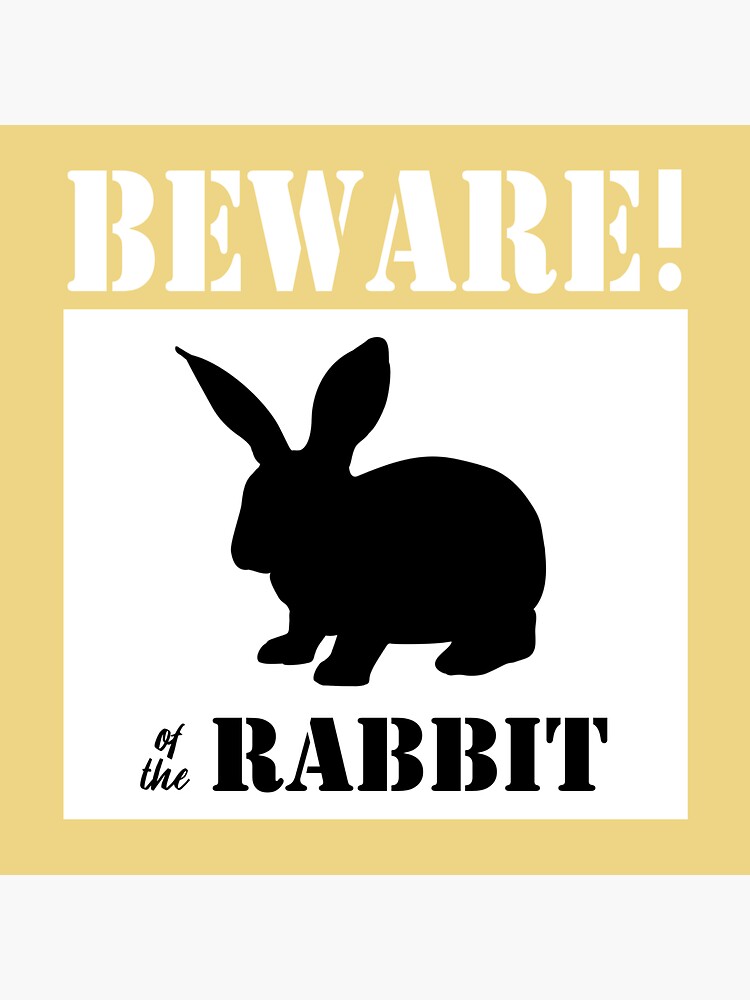 "Beware of the rabbit sign, yellow" Sticker for Sale by Agaly | Redbubble