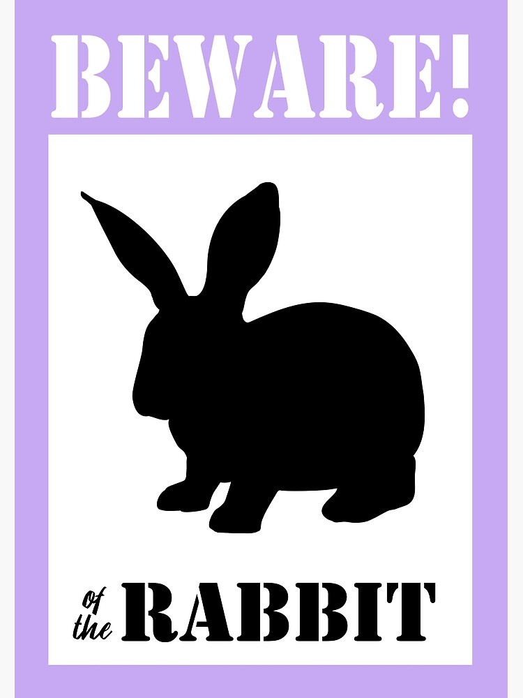 "Beware of the rabbit sign, purple" Poster for Sale by Agaly | Redbubble