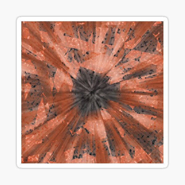 "Departure in bronze abstract explosion" Sticker by DialektKoenig ...