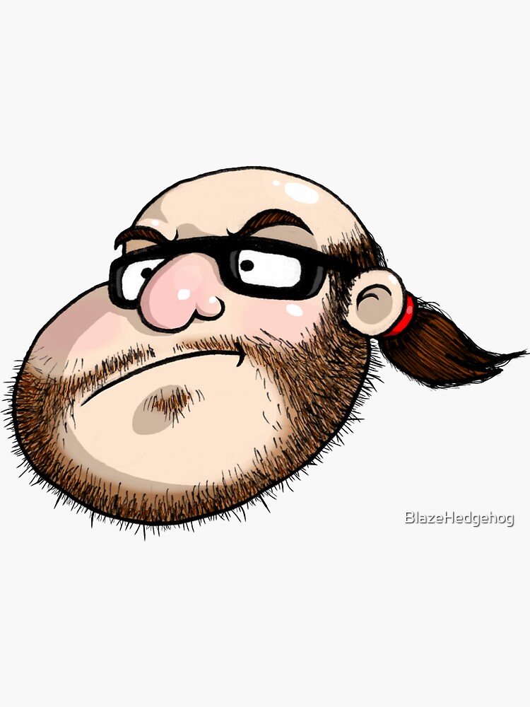 "The Neckbeard (No Text)" Sticker for Sale by BlazeHedgehog | Redbubble