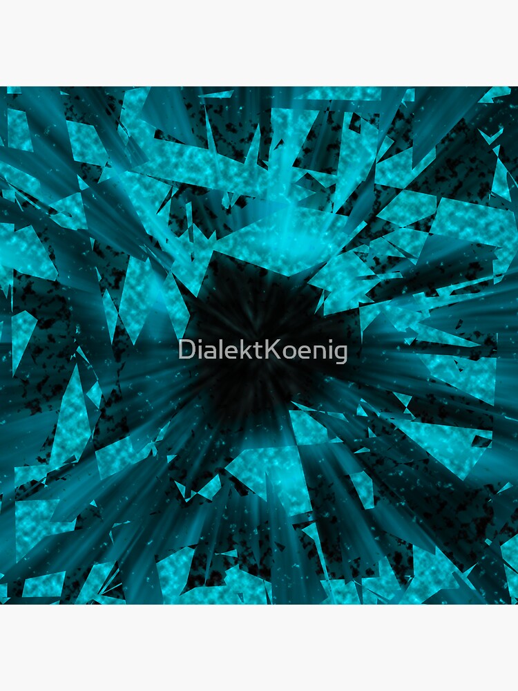 "Departure in deep cyan abstract explosion" Sticker by DialektKoenig ...