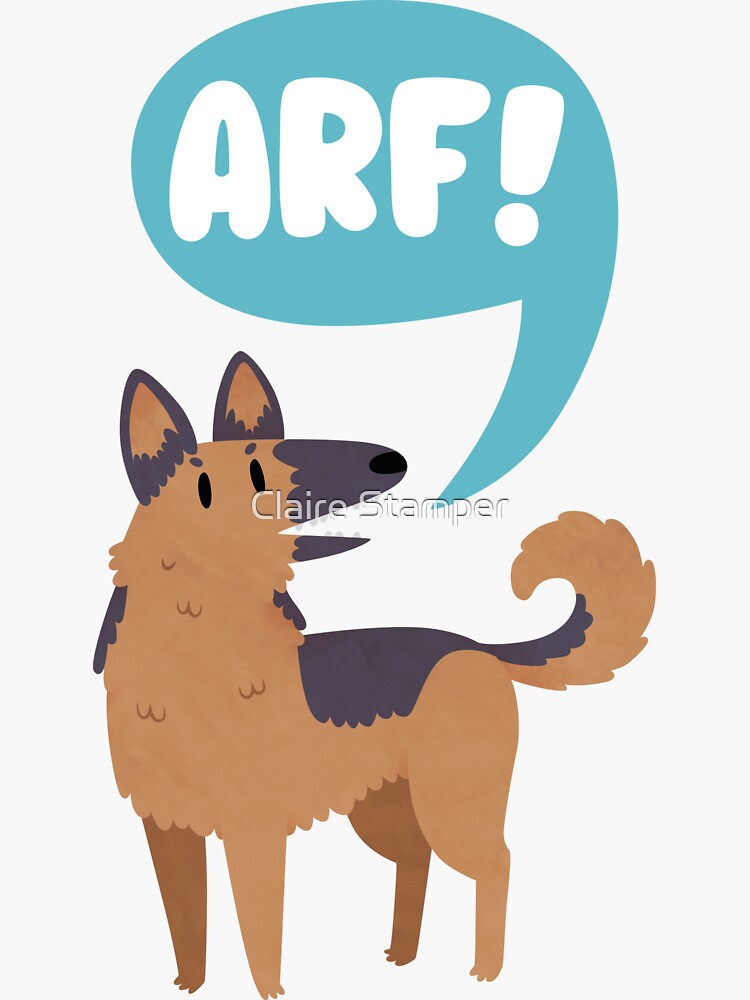 "German Shepherd Arf!" Sticker by bakura240 | Redbubble