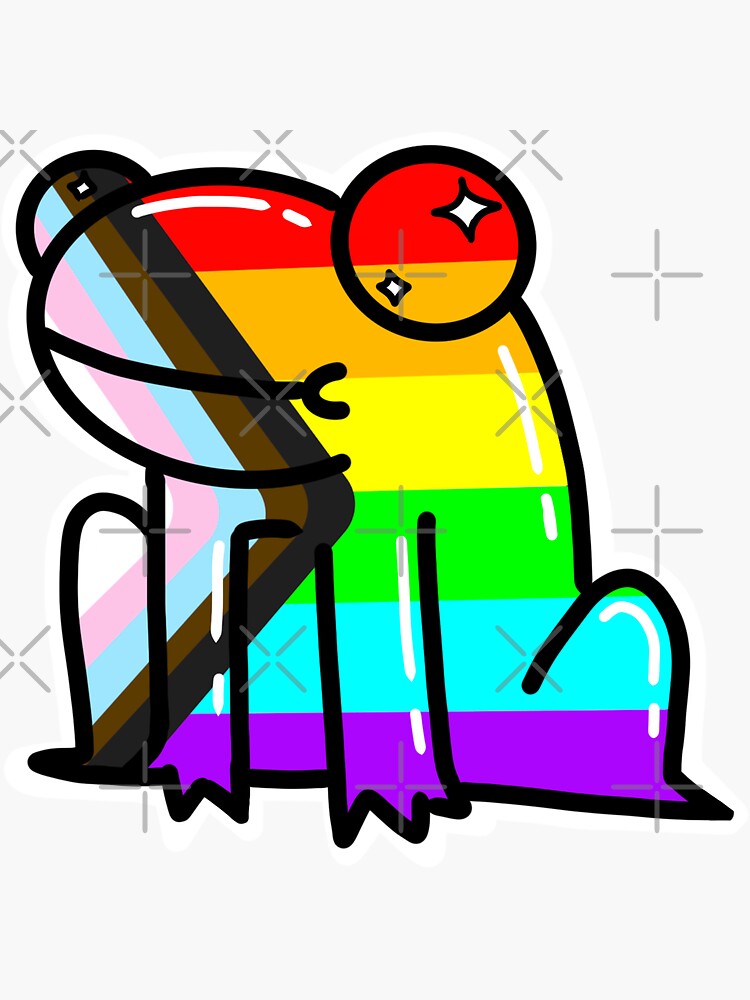 "progress pride frog" Sticker by novaasden | Redbubble