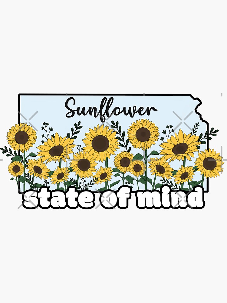 "Kansas Sunflower State" Sticker for Sale by asidee | Redbubble