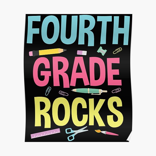 "Fourth Grade ROCKS - Back to School Teacher" Poster for Sale by ...