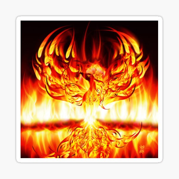 "PHOENIX RISING" Sticker for Sale by FieryFinn77 | Redbubble