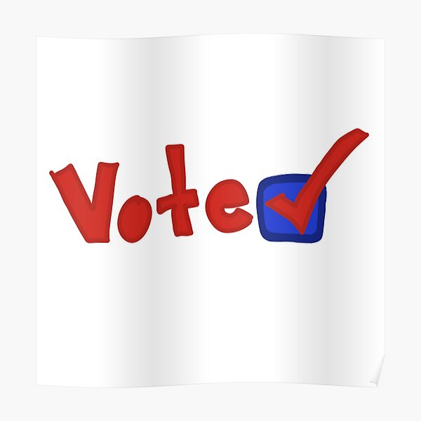 "Vote check box" Poster by lilahrosenbaum | Redbubble