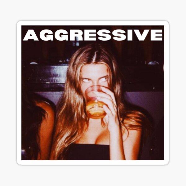 "AGGRESSIVE!" Sticker for Sale by muybonita | Redbubble