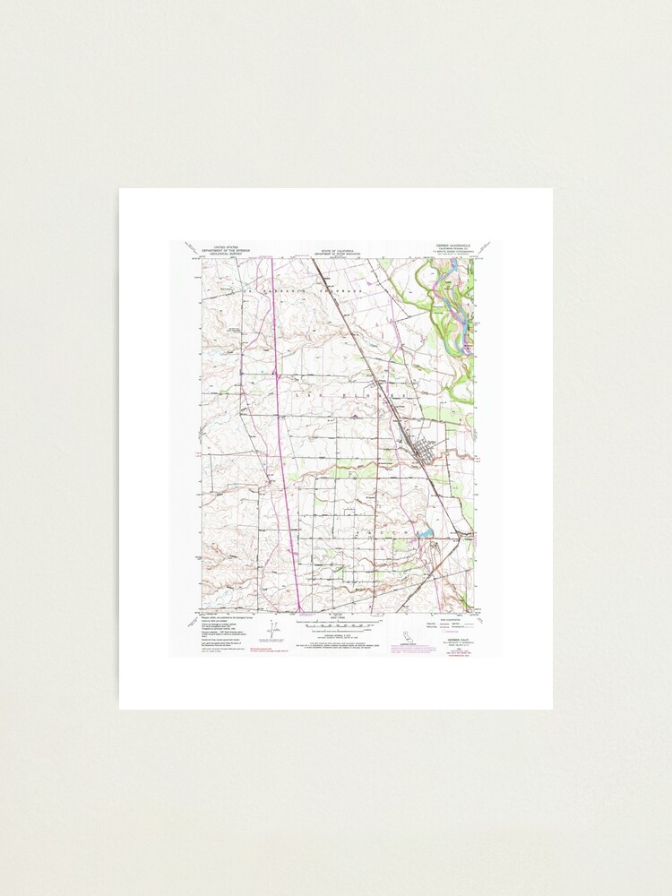"Gerber, CA from 1950 Vintage Map - High Quality" Photographic Print by ...