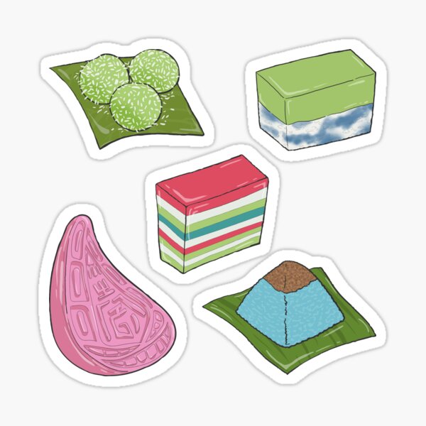 "Nyonya Kuih Sticker Pack" Sticker for Sale by AnnaYenardi | Redbubble