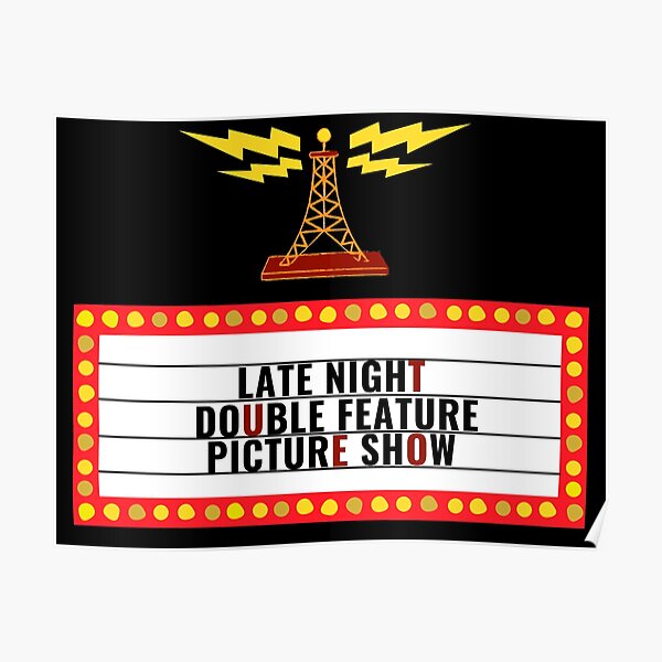 "Late Night Double Feature Picture Show (Marquee - RKO)" Poster for ...